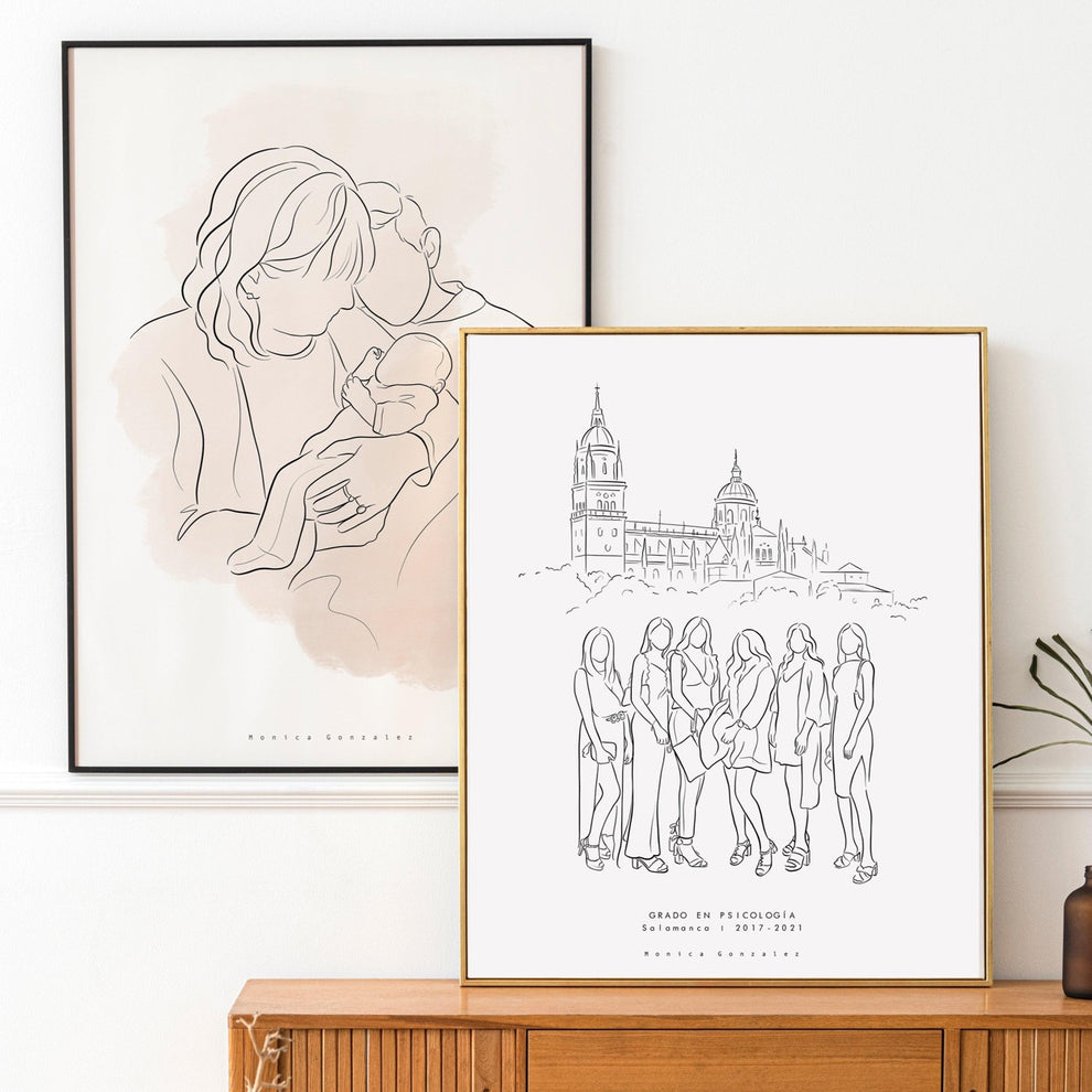 FACELESS PORTRAIT │ Custom line drawing │ Faceless illustration ...